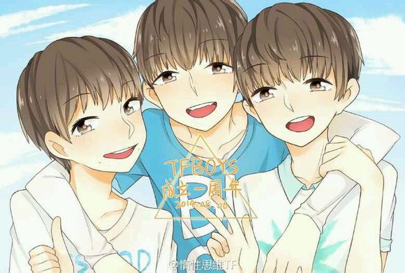 tfboys图片三人漫画-千图网