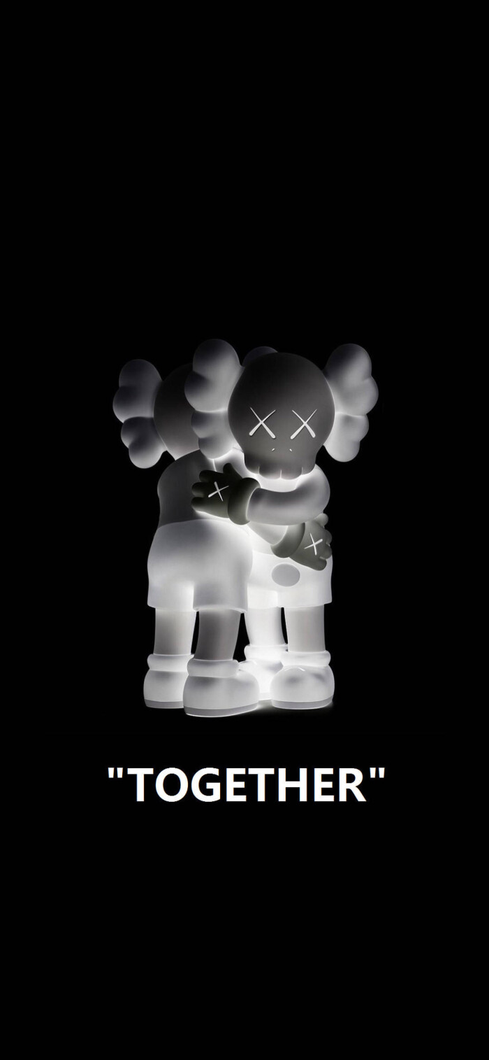 kaws手机壁纸黑白-千图网